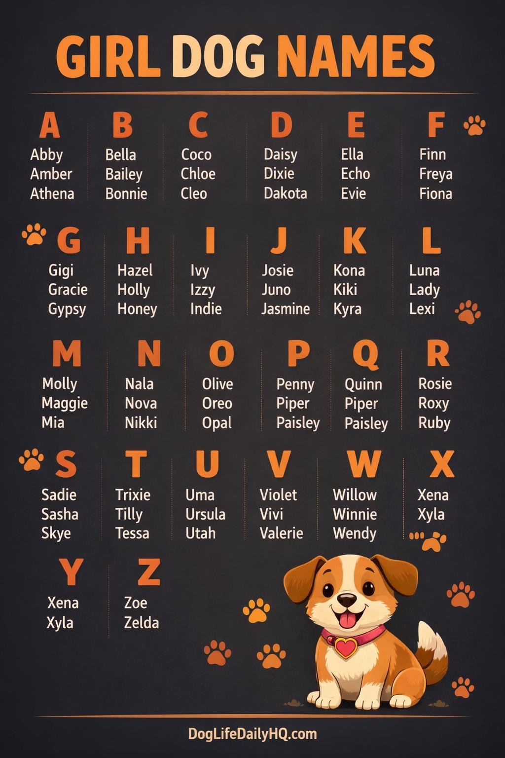 Girl Dog Names: 150 Cute, Unique, and Popular Ideas for Your Pup - Dog ...