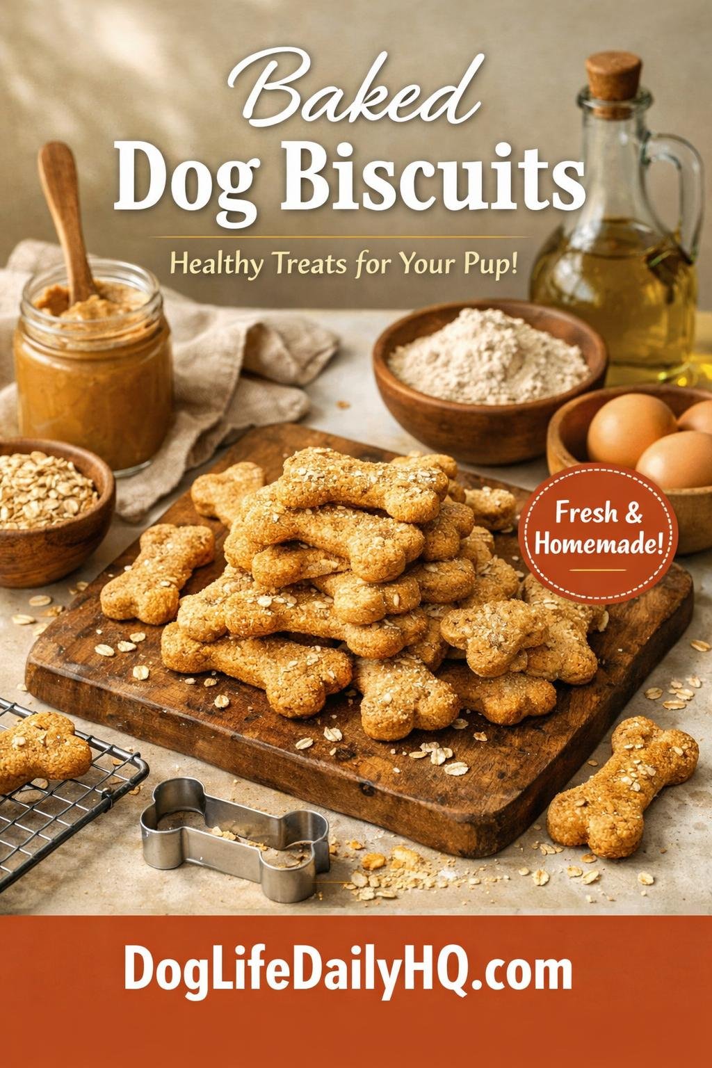 Baked Dog Biscuits: How to Make Golden, Crunchy Homemade Treats Your ...